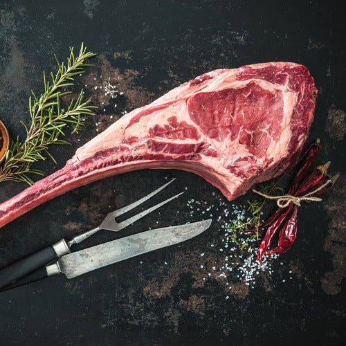 Buy Free Range, Grass Fed & Finished Bison Tomahawk Ribeye Steak